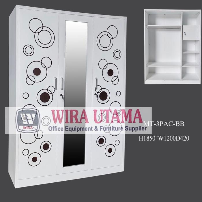 Jual Lemari Pakaian Besi 3 Pintu Minimalis / Lemari Pakaian Plat Besi ...