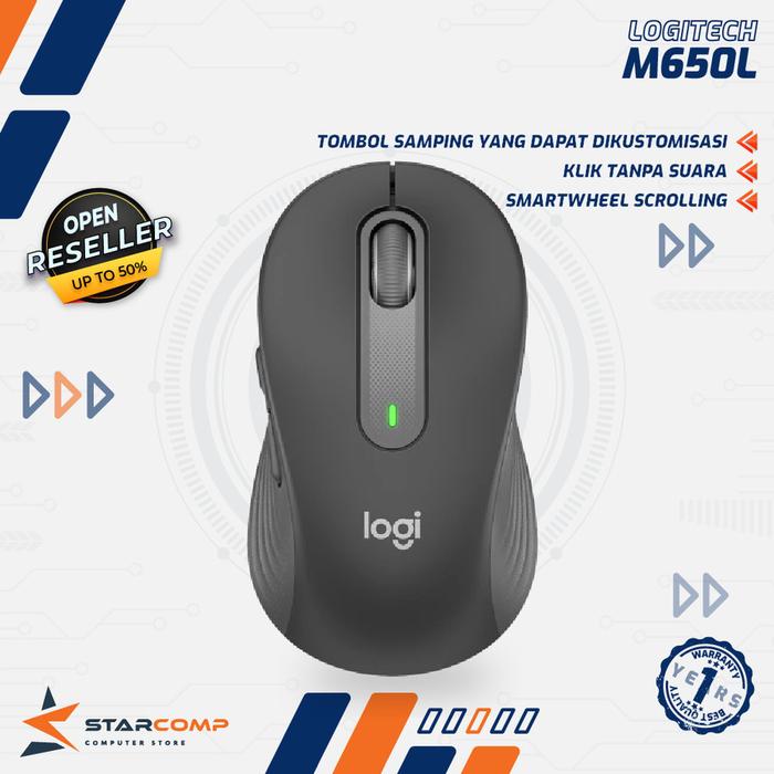 Jual Logitech Signature M650 L Mouse Wireless Bluetooth Silent Full ...