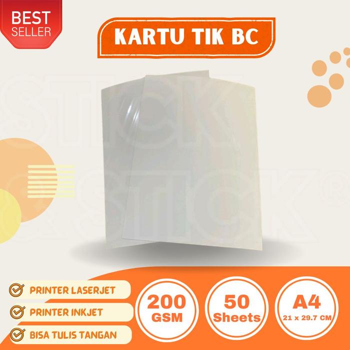 Promo Kartu TIK 200 gsm A4 isi 50 lbr / Kertas HVS BC Tebal For Inkjet ...