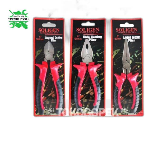 Jual SOLIGEN TANG SET 3 PCS Tang Kombinasi Tang Potong Tang Lancip ...