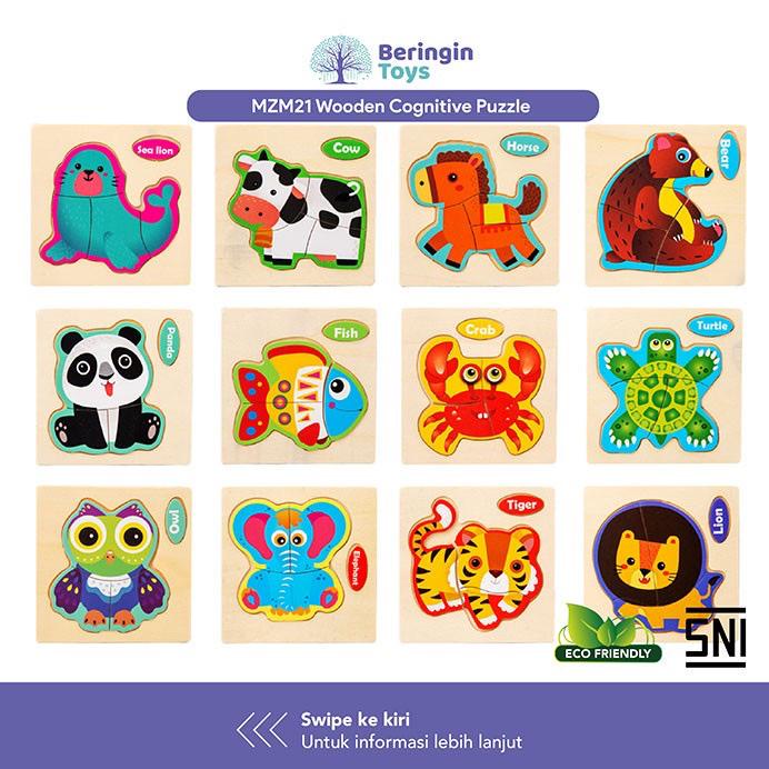 Jual MZM21 Mainan Edukasi Kayu Anak TK PAUD Puzzle Belajar Hewan ...