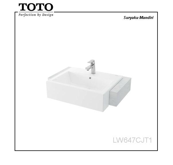 Jual TOTO Semi Recessed Counter Lavatory | Wastafel LW647CJT1 - Komplit ...