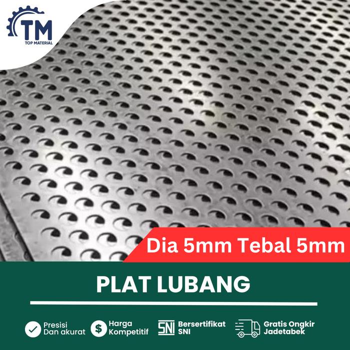 Jual Plat Lubang Besi Perforated Diameter 5mm Tebal 5mm x 4 x 8 (1200 x 2400mm) SNI - Kab ...