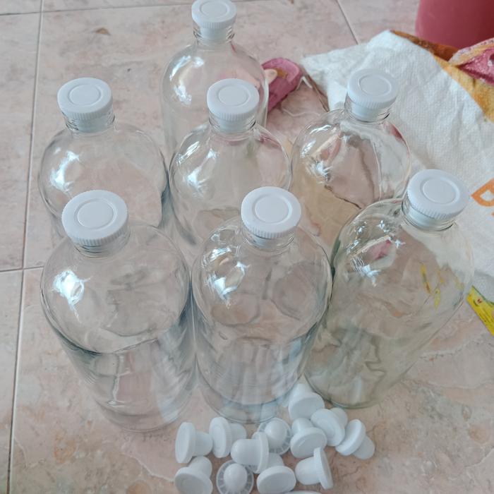 Jual [PAKET ISI 10 BOTOL] Botol Bensin 1 Liter/ Botol Kaca 1 Liter ...