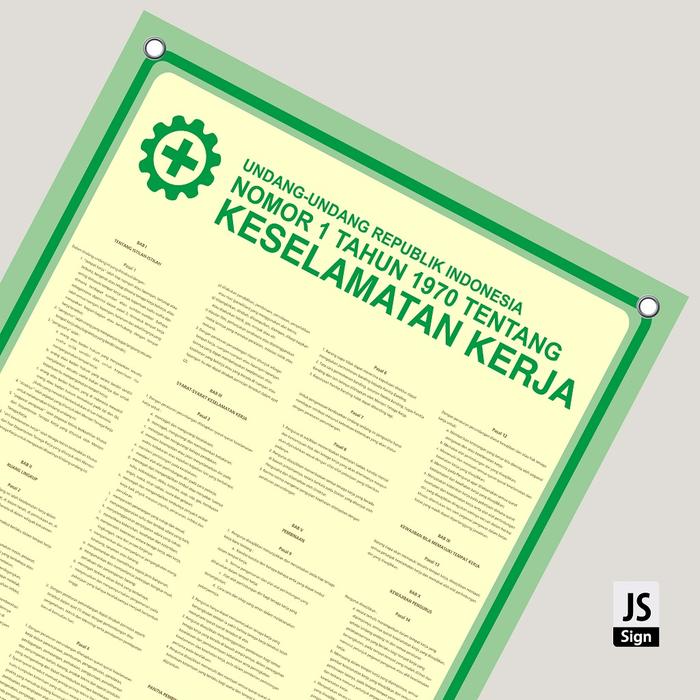 Jual SPANDUK BANNER K3 UU No.1 Tahun 1970 - K3 (BISA TAMBAH LOGO ...
