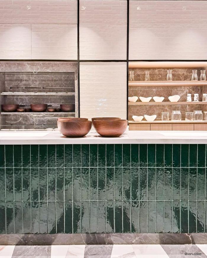 Jual Backsplash Tile Merk Venus Type Takko Iceland Deep Green KEPING ...