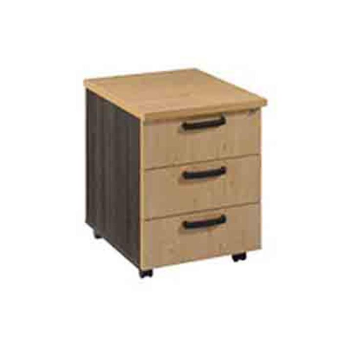 Jual Laci Dorong 3 Laci Mobile Drawer Sorong Oak Kayu Roda WFH - Kota ...
