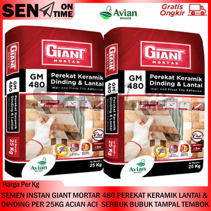 Jual SEMEN INSTAN GIANT MORTAR 480 AVIAN PEREKAT KERAMIK LANTAI ...