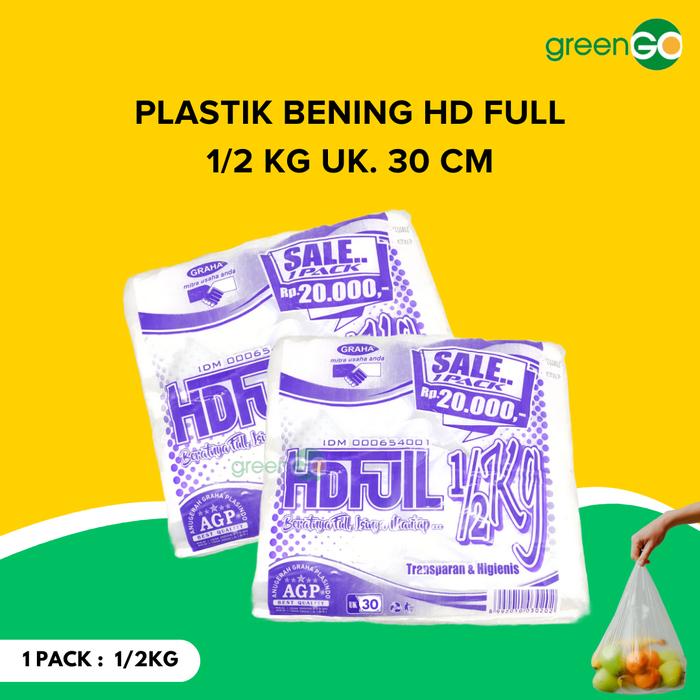 Jual KANTONG PLASTIK BENING HD FULL 30CM BENING 500GR KRESEK BENING ...