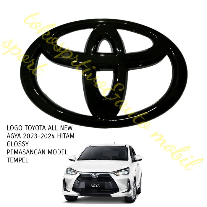 Jual LOGO EMBLEM DEPAN TOYOTA NEW AGYA 2023-2024 HITAM GLOSSY MODEL ...