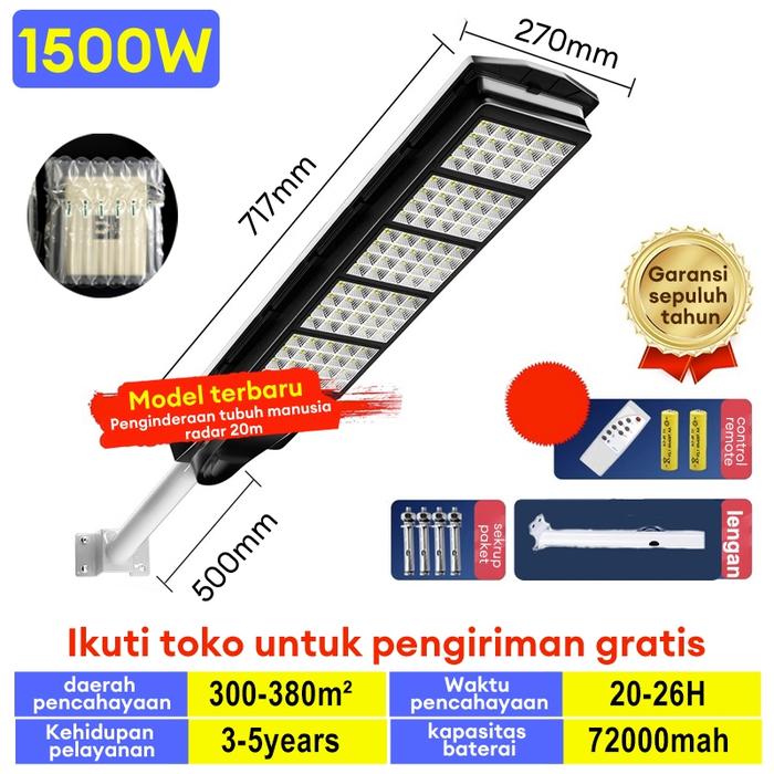 Jual 【Garansi 10 tahun】 lampu jalan tenaga matahari otomatis 2500W Street Cell Lights Solar Cell ...