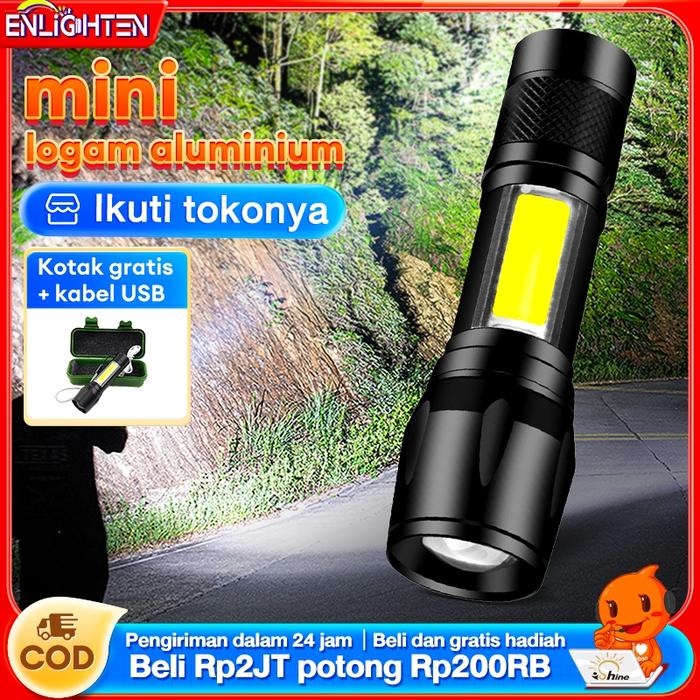Jual Senter Mini COB LED Light Super Terang Lampu Senter Mini ...