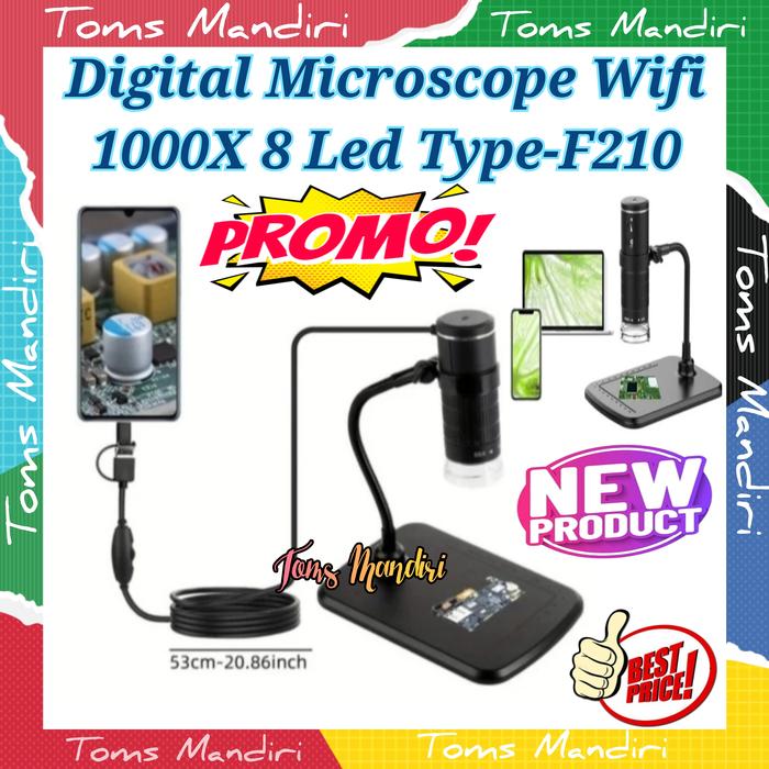 Jual Digital Microscope Wifi / Mikroskop Wifi 1000X 8 Led Type-F210 ...