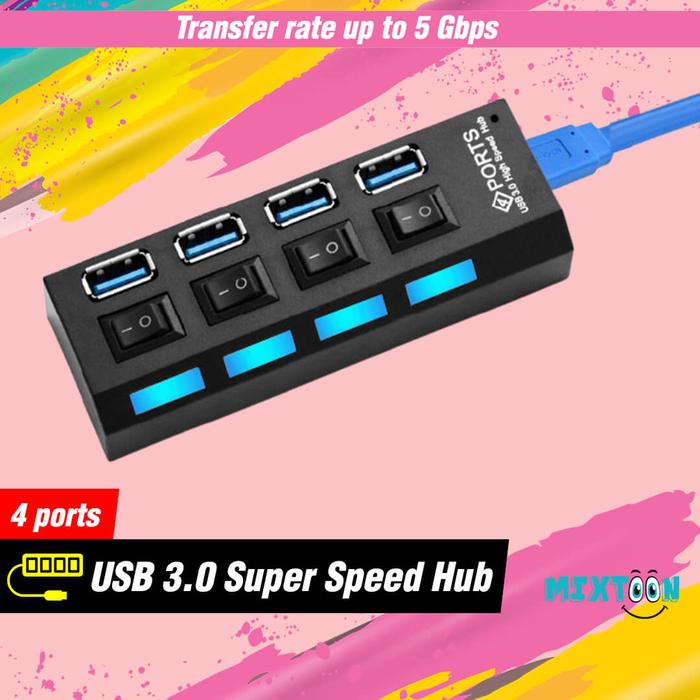 Promo USB 3.0 Hub On Off High Speed 4 Port Colokan USB3.0 dengan Saklar - Jakarta Barat ...