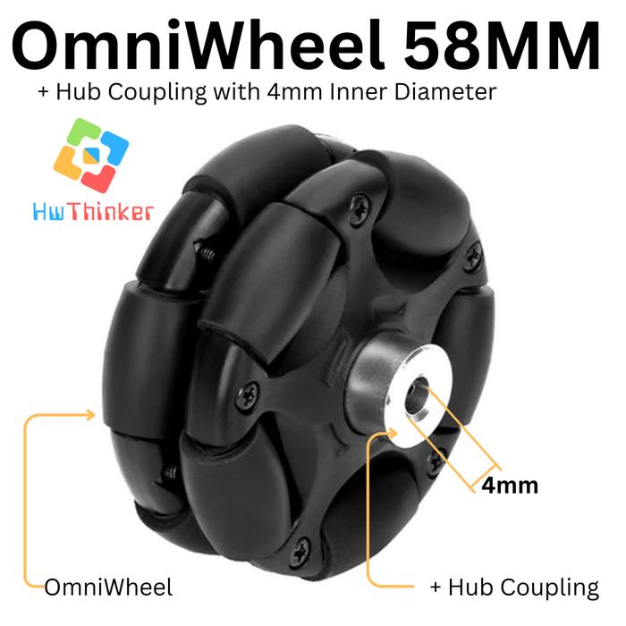 Jual Roda Robot Omniwheel 58 mm Omnidirectional Wheel Roda Bebas Omni ...