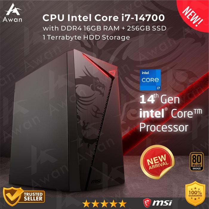 Jual CPU PC Komputer Intel Core i7-14700 Gen-14 RAM 16GB SSD Rakitan ...