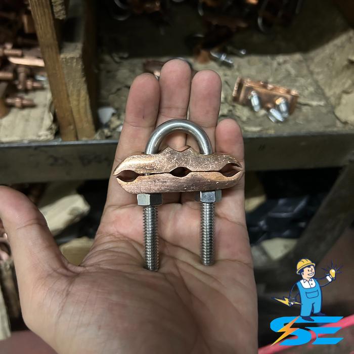 Jual Klem U Bolt 3 jalur / Grounding Clamp 3 Way FULL TEMBAGA ...
