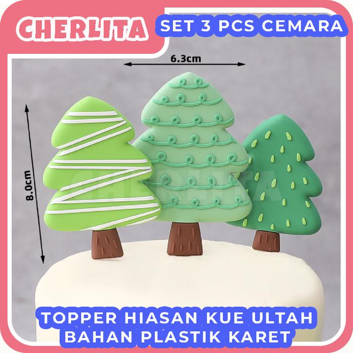 Jual Topper Hiasan Kue Ulang Tahun Batang Pohon Cemara Cake Topper Lucu ...