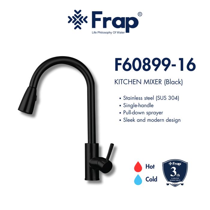 Promo FRAP F60899-16 Keran Dapur Sink Cuci Piring Angsa Tarik Panas Dingin Warna Black/Hitam ...