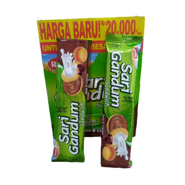Jual Sari Gandum Sandwich 1dus isi 12bungkus Susu Coklat Snack 2000an ...