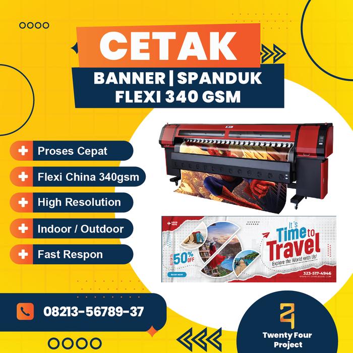 Jual Cetak Banner Spanduk Flexi 340 GSM - Jakarta Barat - Twenty-Four Project | Tokopedia