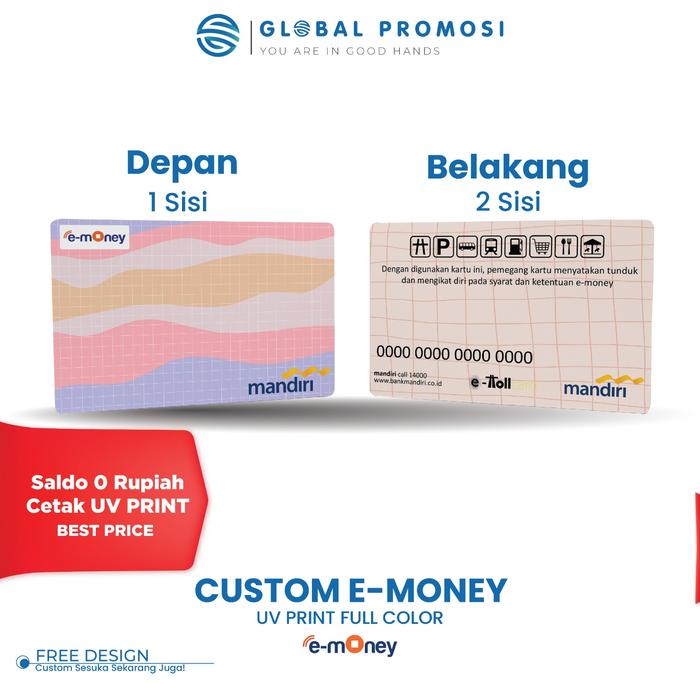 Jual Emoney eToll Mandiri Custom Cetak Uv Print 1 sisi &2 sisi - Emoney ...