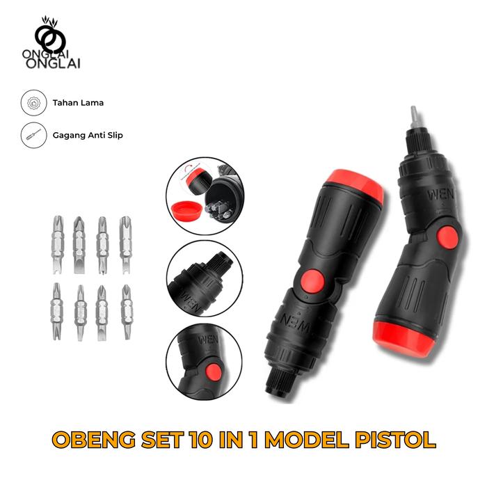 Promo Obeng Set 10 IN 1 Model Pistol Screwdriver Set Obeng Adjustable ...