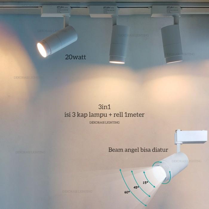 Jual Lampu sorot rell flexible led 20w spotlight 15 derajat 45° 60 ...