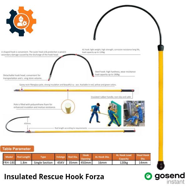 Jual Rescue Hook High Voltage 45Kv - Stick Insulated Rescue Hook 45KV ...