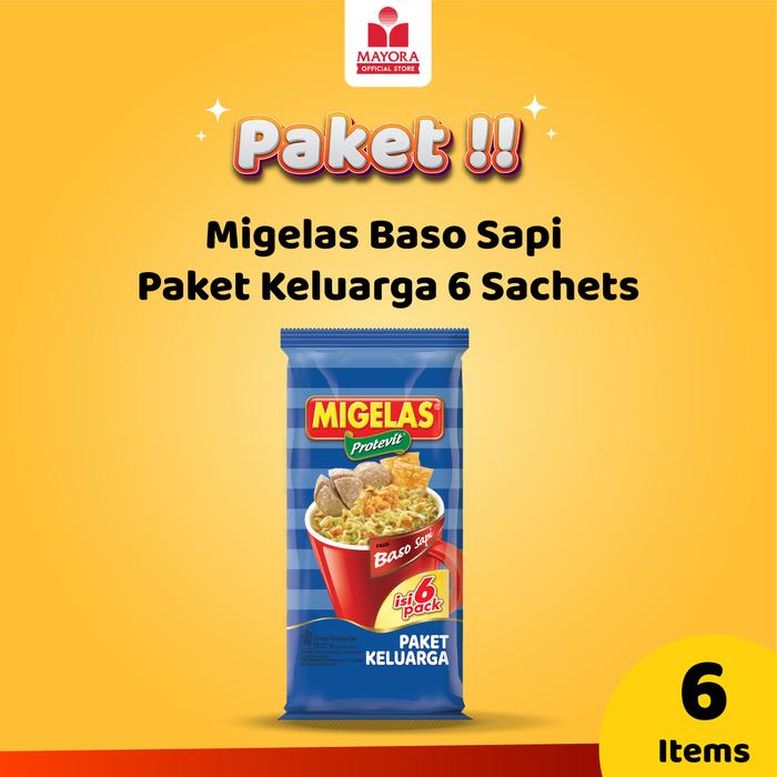 Promo Mi Instan Migelas Baso Sapi Paket Keluarga 6 Sachets - Jakarta ...