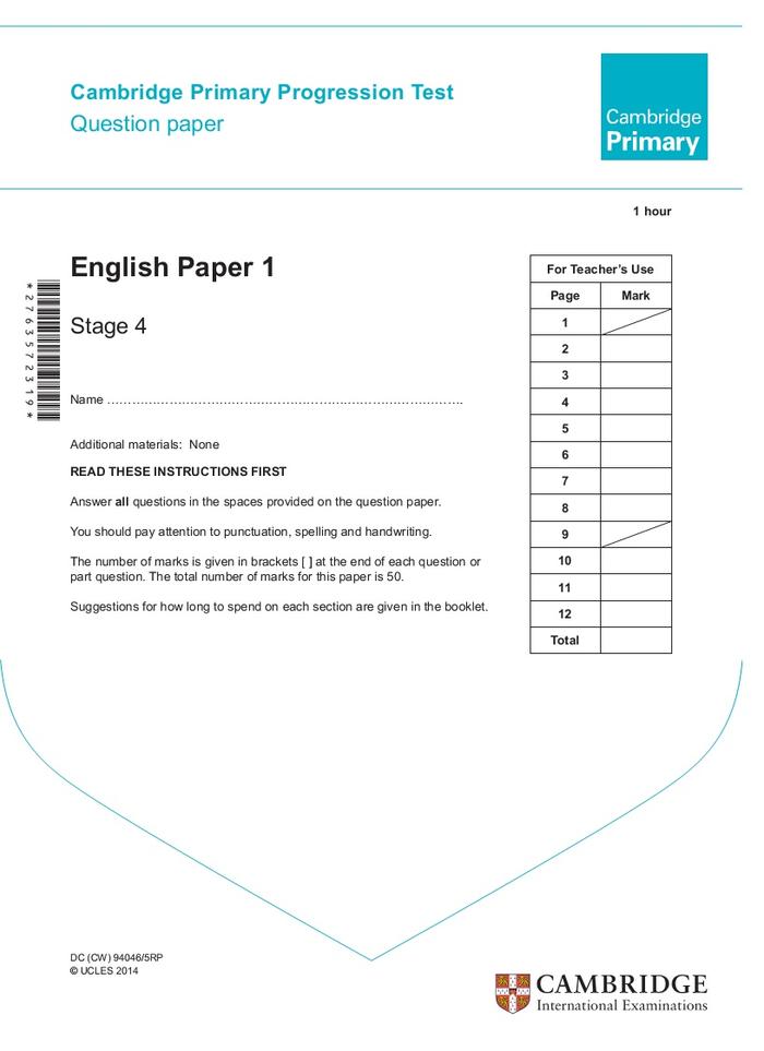Jual Cambridge Primary Progression Test Stage 4 with Keys. - Jakarta ...