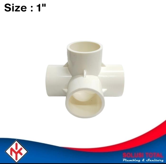 Jual Tee 4 way 90° 1 Inch Tee Cabang 4 PVC 1" / 32mm Nakama - Putih ...