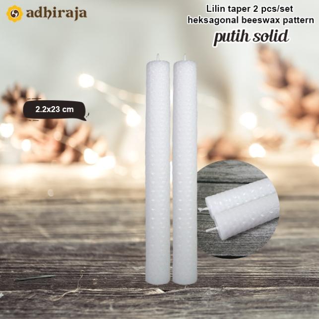 Jual Lilin Batang Putih Taper Hexagonal Beeswax Pattern Solid Sukhavati ...