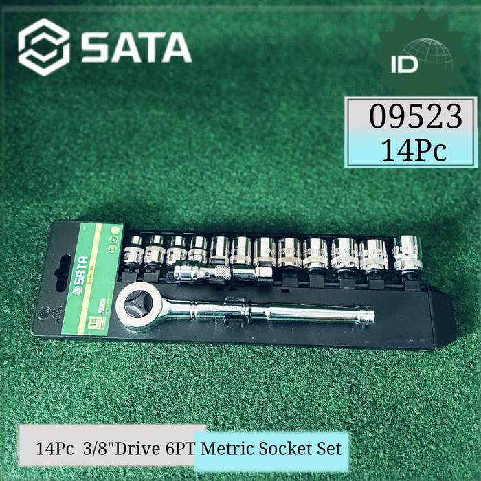 Jual Kunci Socket Soket Shock 3/8 INCH Set 14 Pcs 09523 METRIC SATA ...