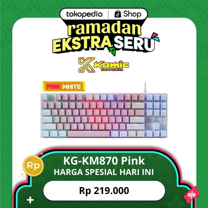 Promo Keyboard Gaming Mecha Hotswap Red Switch Outemu TKL Komic KM870 ...