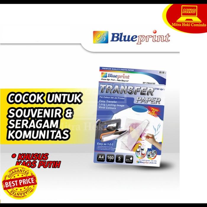 Jual KERTAS TRANSFER - PAPER BLUEPRINT KERTAS CETAK BAJU PUTIH - Kota ...
