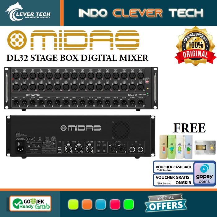Jual Midas dl32 - DL 32 - dl32 Digital mixer Stage Box 32 Input 16 ...