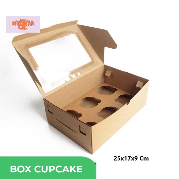 Jual 25x17x9 Box Karton Kemasan Dus Cupcake Kue Muffin Brownies Inner ...