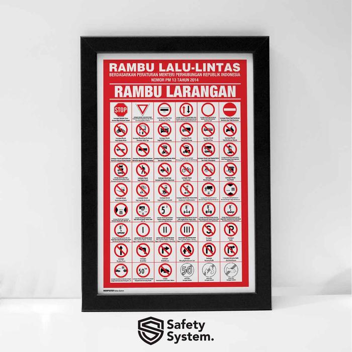 Jual Poster K3 Safety Rambu Lalu-lintas PM13 2014 Rambu Larangan A2 ...