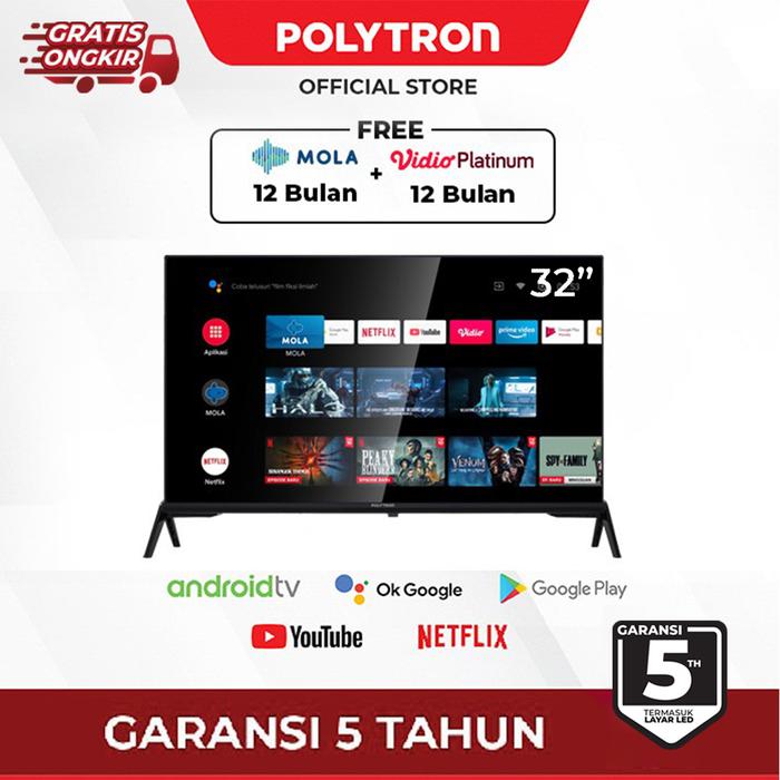 Promo POLYTRON Smart Android TV 32 inch PLD 32AG5759 Cicil 0% 3x - Kab ...