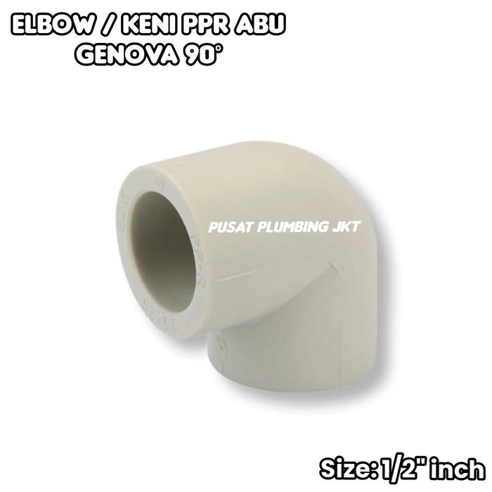 Jual Elbow PPR abu genova 20mm / keni / knee PPR abu genova 1/2" inch ...