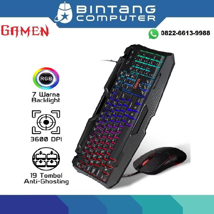Jual KEYBOARD GAMEN STATION II Black Gaming keyboard mouse - Kota ...