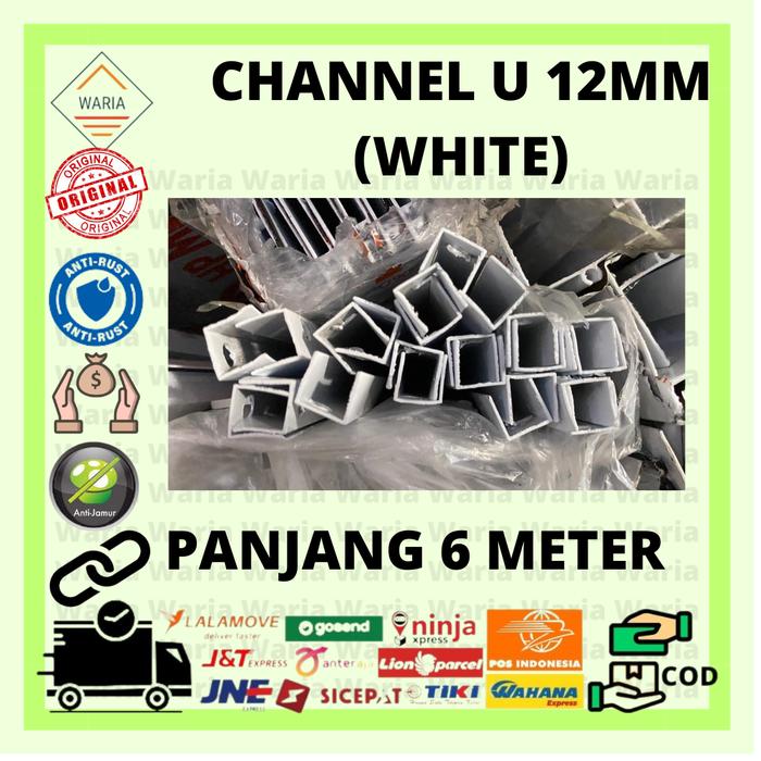 Jual CHANNEL U 12MM / LIS U ALUMINIUM / PANJANG 6 METER - White ...