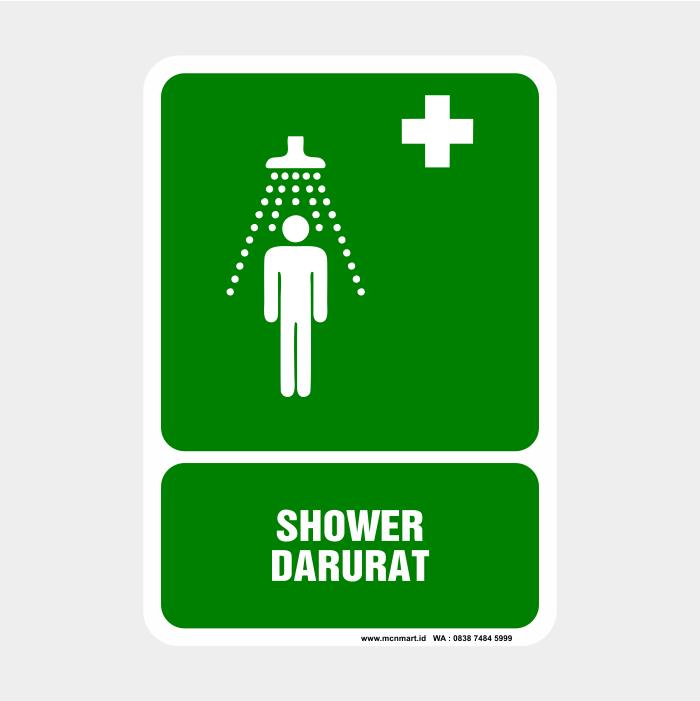 Jual Safety Sign Rambu K3 Emergency - Shower Darurat 35x50cm Allumunium ...