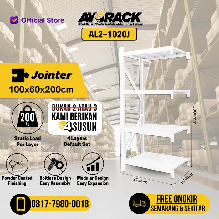 Jual RAK GUDANG JOINTER AYORACK AL2-1020J 200KG - RACK PANJANG 1 METER ...
