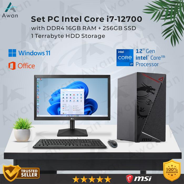 Jual Set PC Komputer Intel Core i7-12700 Gen-12 RAM 16GB SSD Rakitan ...