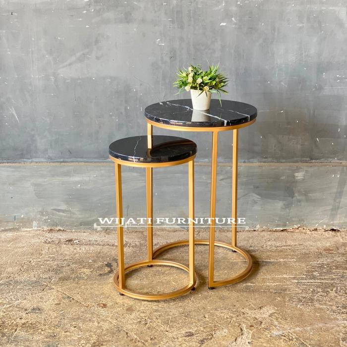 Jual side table marmer minimalis - meja sudut Marmer Asli Besi Gold ...