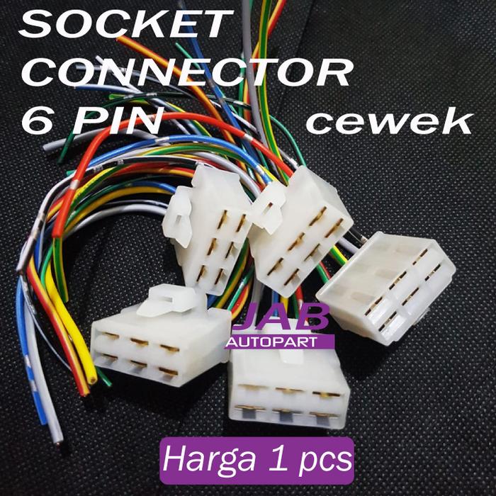 Jual [6 pin] SOKET SOCKET KONEKTOR 6 PIN (TERMASUK SKUN DAN KABEL ...