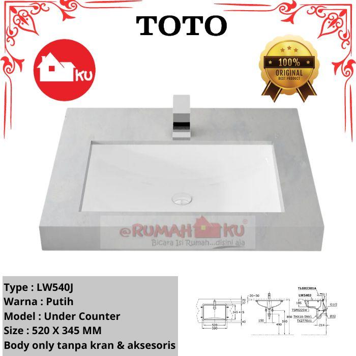 Promo Wastafel Tanam TOTO LW540J Square Under Counter Lavatory Body Only Cicil 0% 3x - Jakarta ...