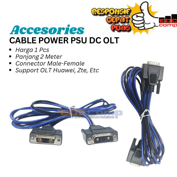 Jual Cable PSU DC OLT Huawei ZTE 2M | Kabel Power Supply OLT DC Male ...